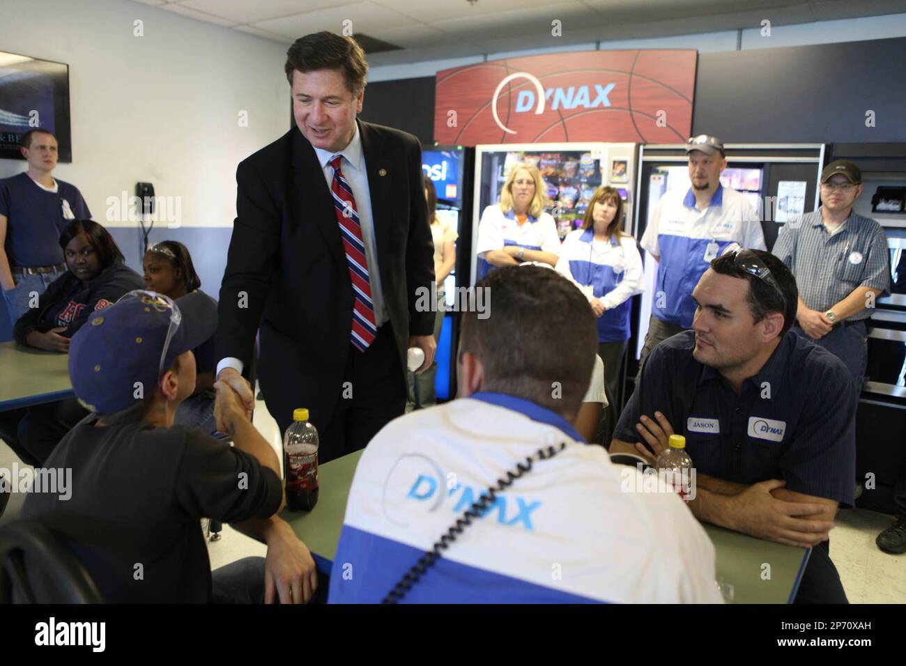 George Allen, former U.S. senator and Virginia governor, greets ...
