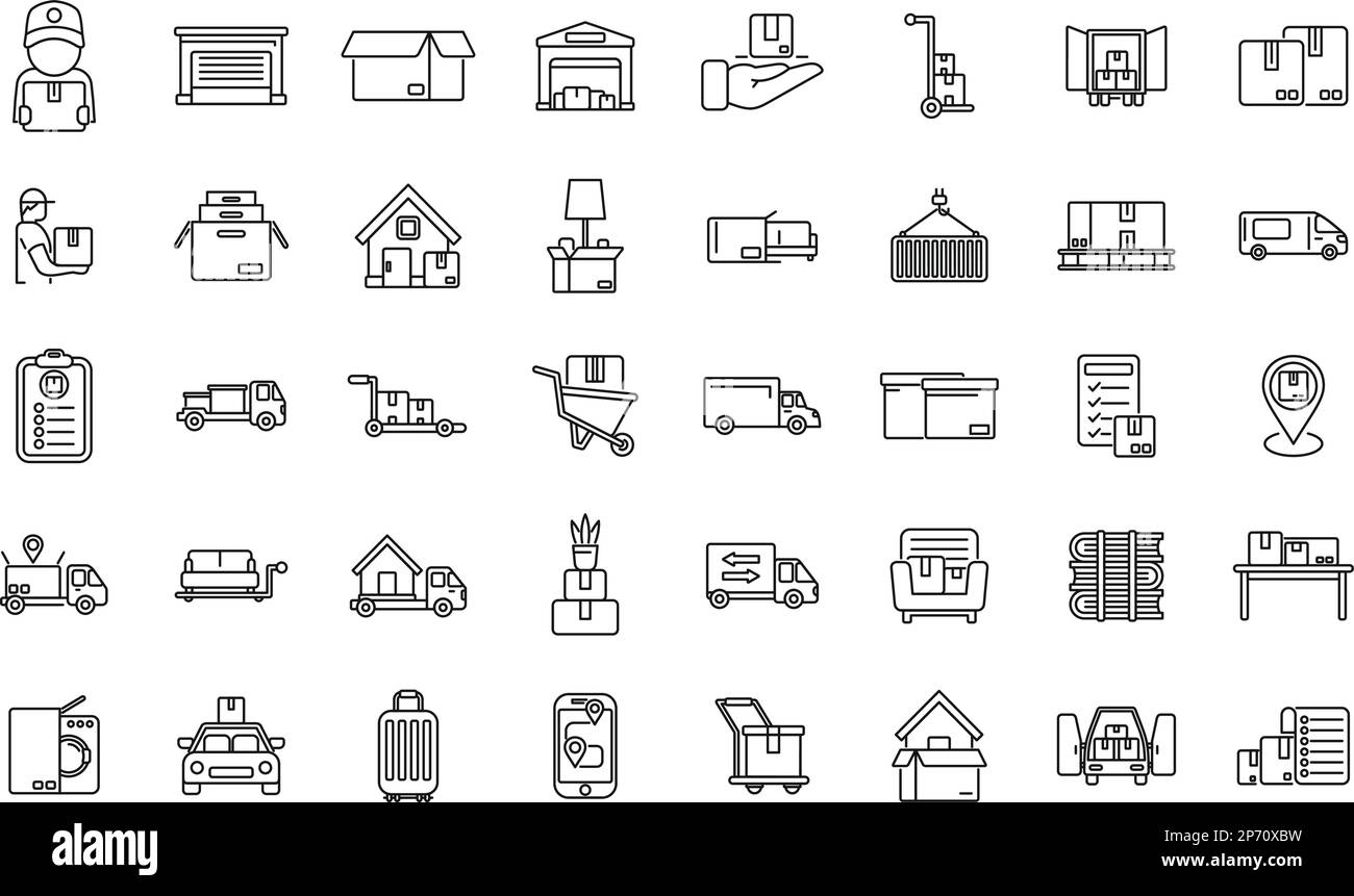 Moving house services icons hi-res stock photography and images - Alamy