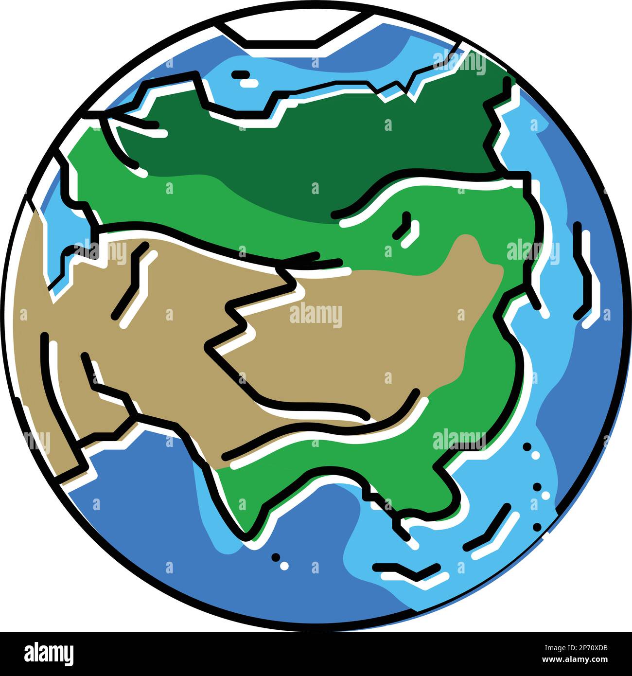 asia earth planet map color icon vector illustration Stock Vector Image ...