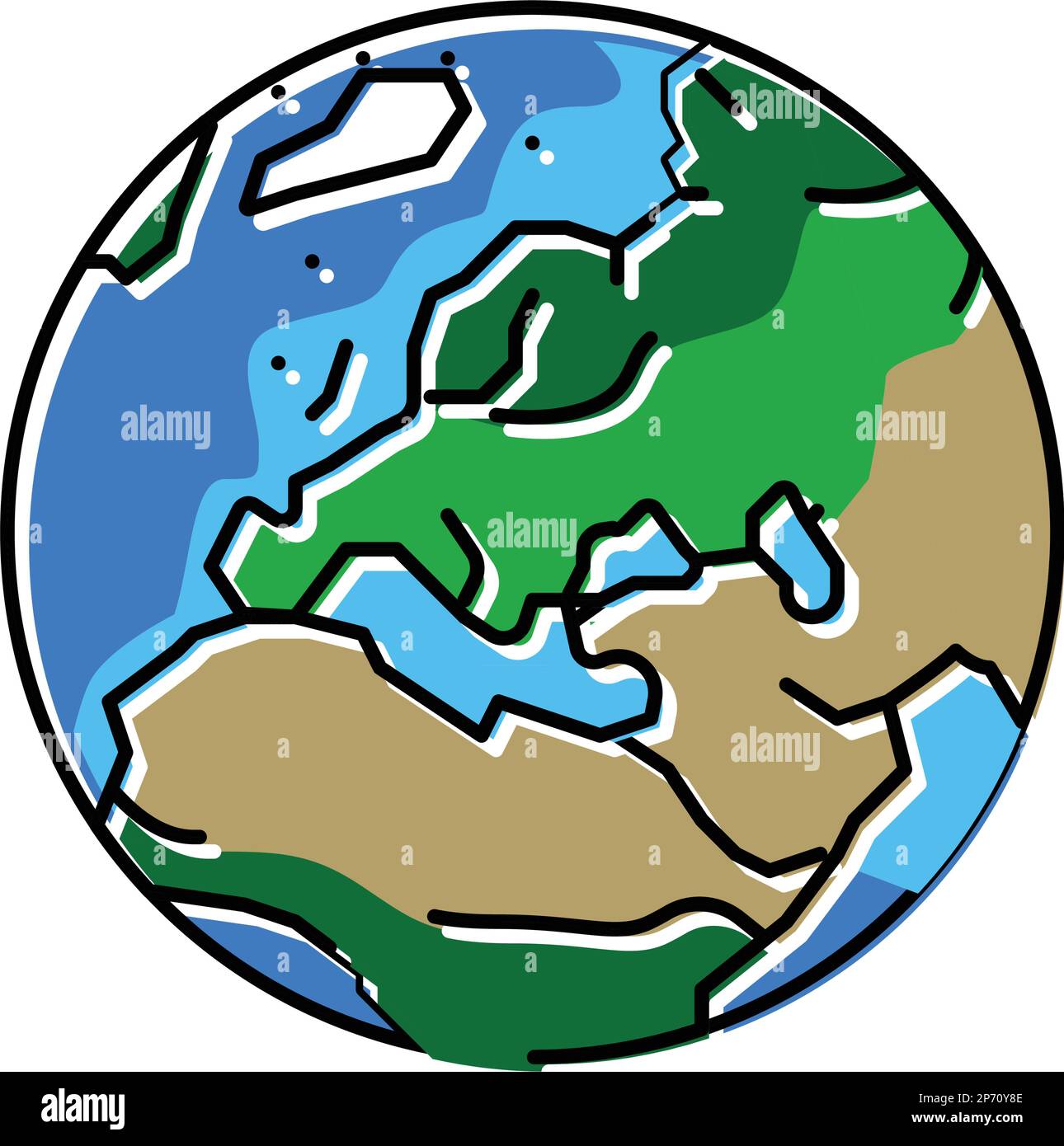europe earth planet map color icon vector illustration Stock Vector ...