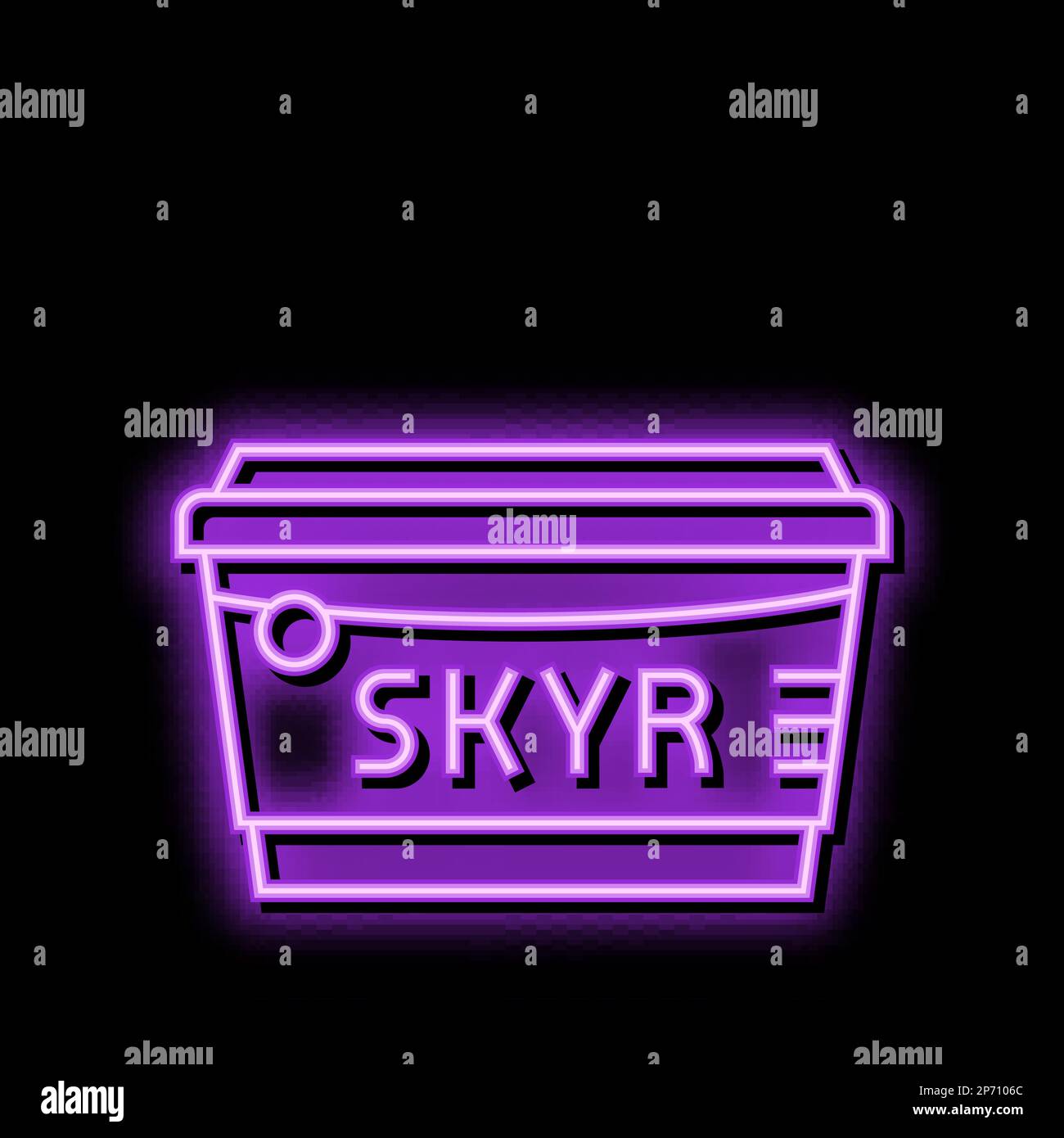 skyr milk product dairy neon glow icon illustration Stock Vector Image ...
