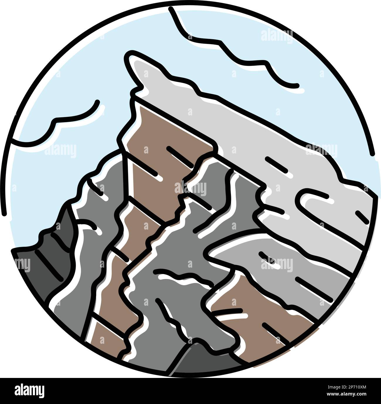 rock mountain landscape color icon vector illustration Stock Vector ...