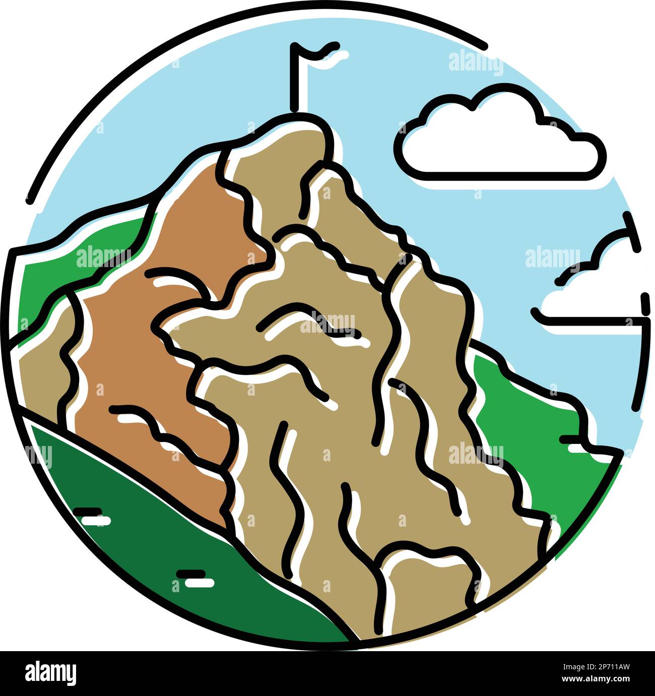 high mountain landscape color icon vector illustration Stock Vector ...