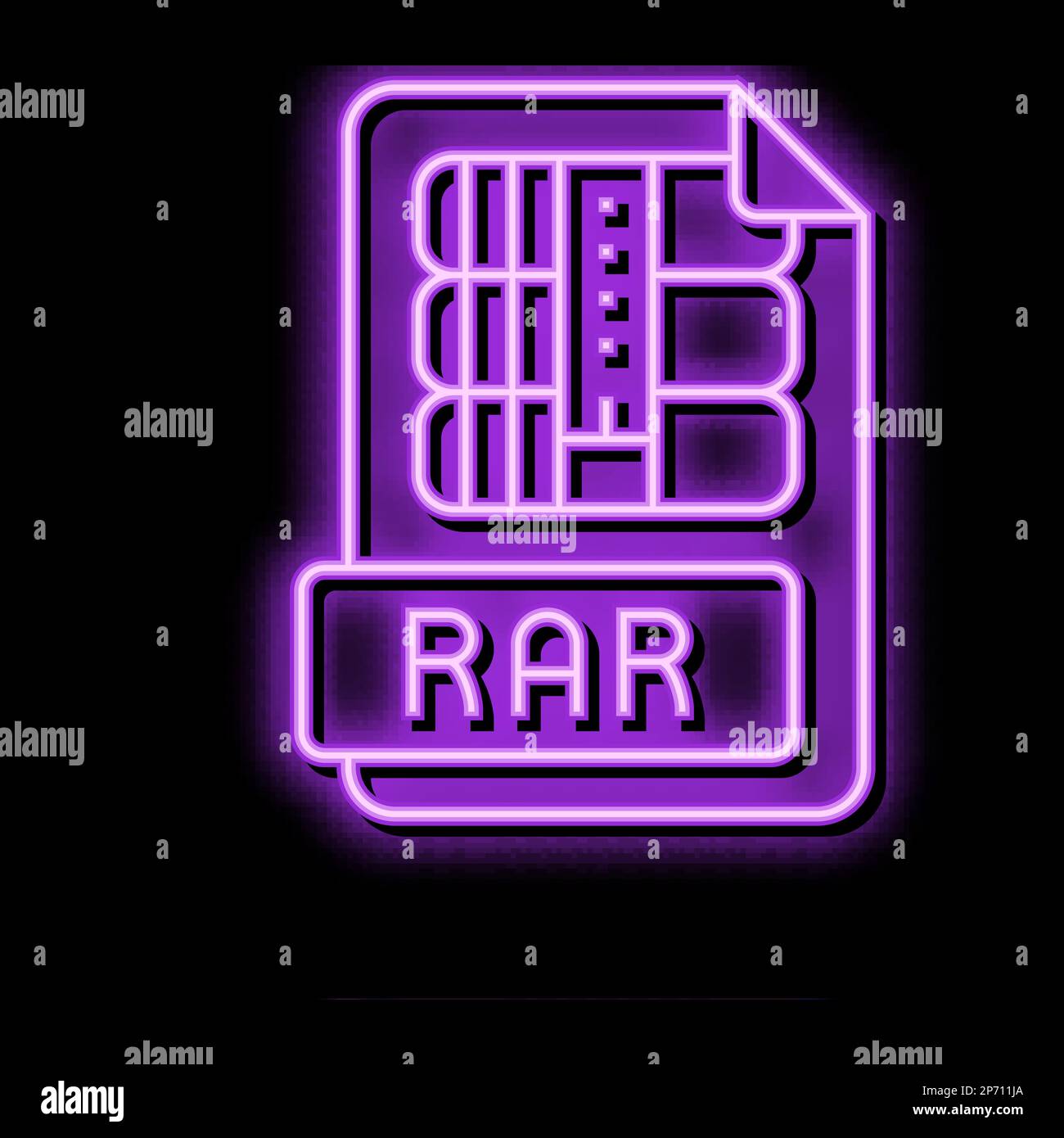 rar file format document neon glow icon illustration Stock Vector Image ...