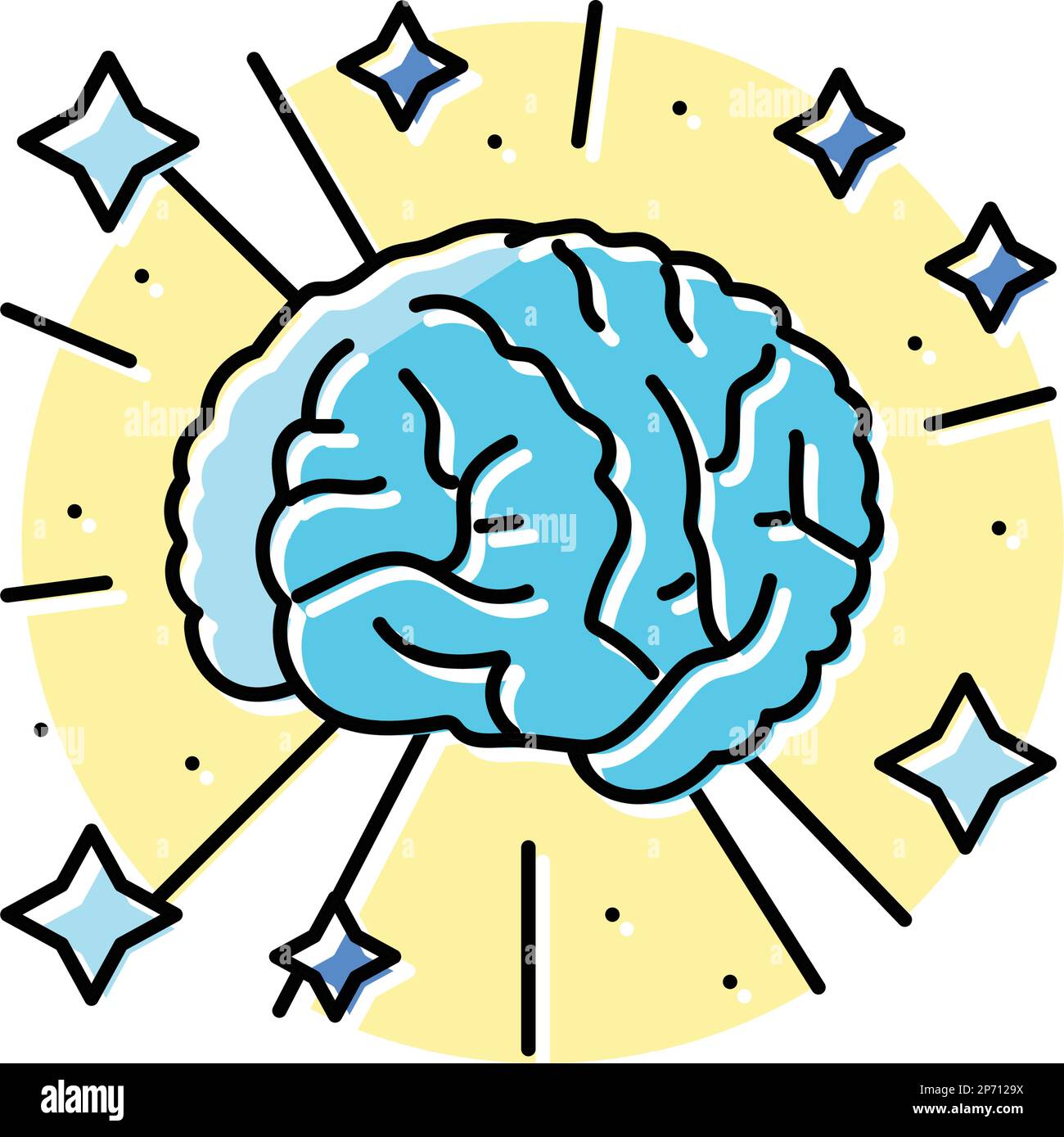 genius brain color icon vector illustration Stock Vector Image & Art ...
