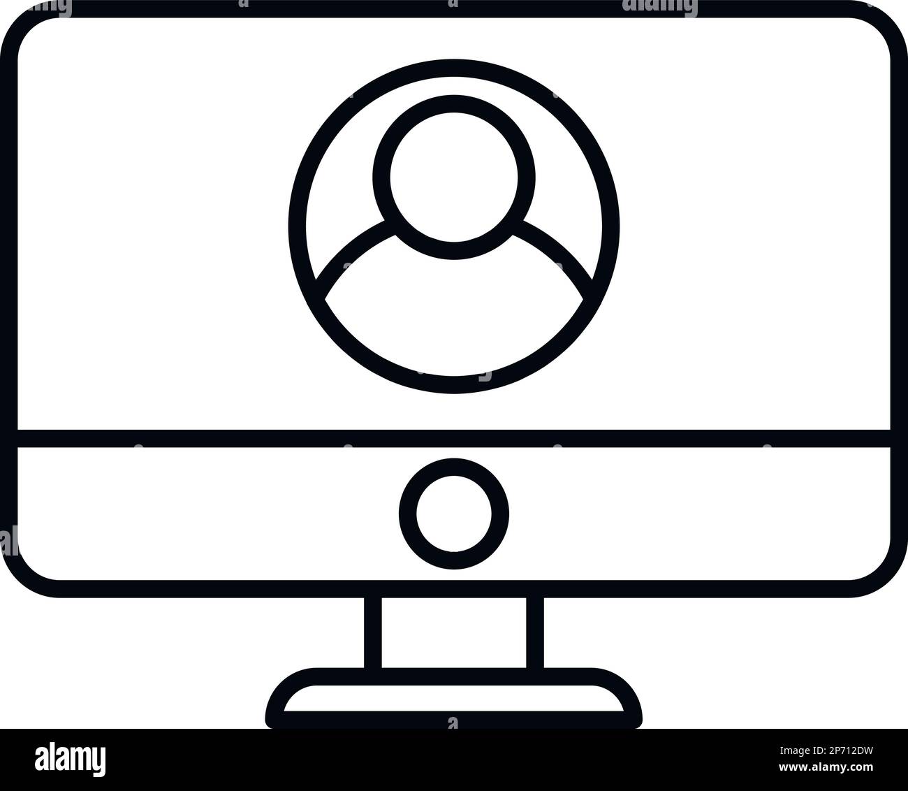 Monitor person icon outline vector. Social trust. Focus team Stock ...