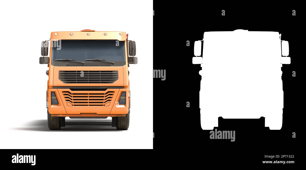 Tank truck front view tanker truck Car 3d render on white with alpha ...