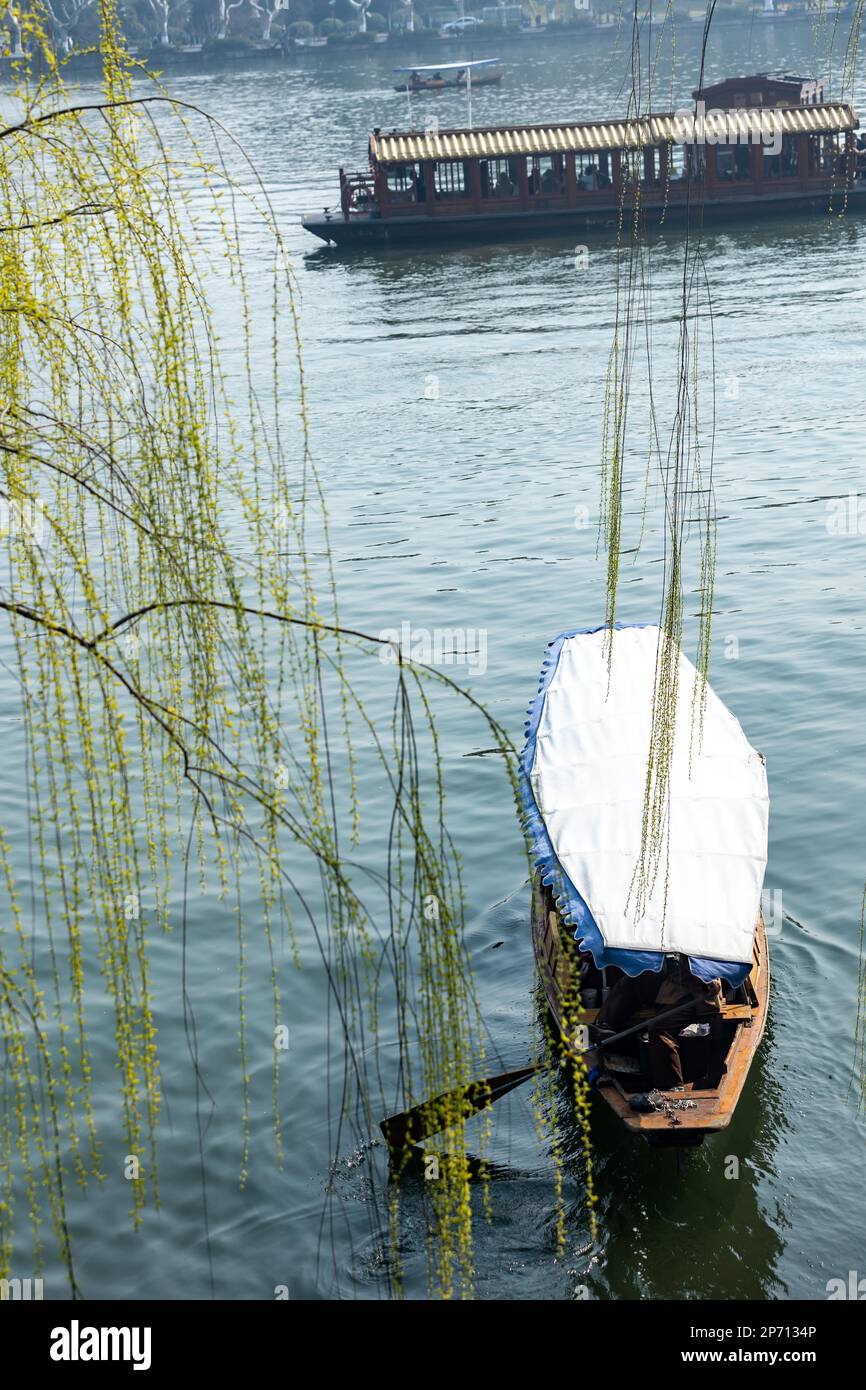 Beautiful spring scenery of the West Lake scenic area attract many ...