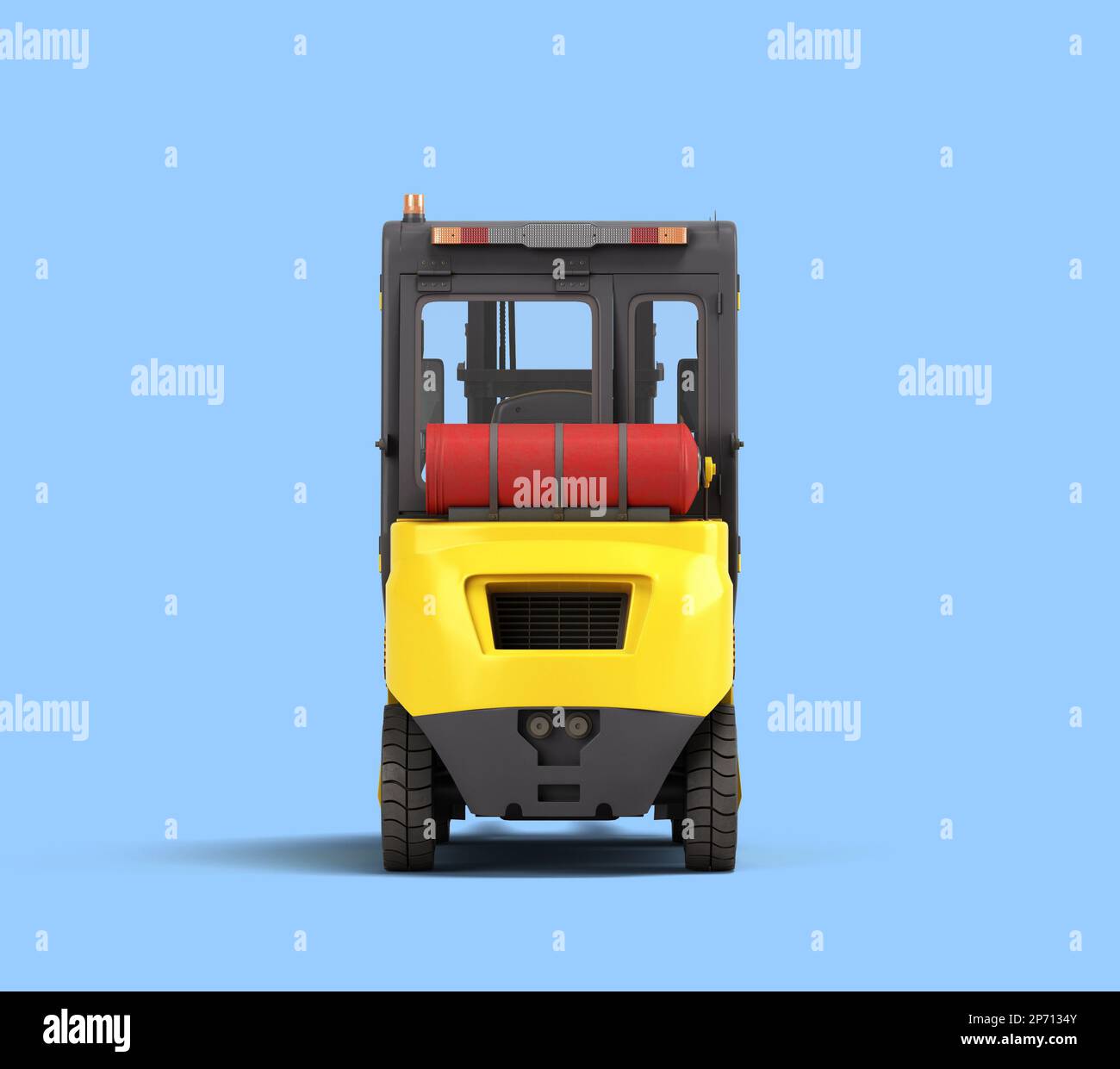 forklift loader back side view industrial vehicle concept 3d render on ...
