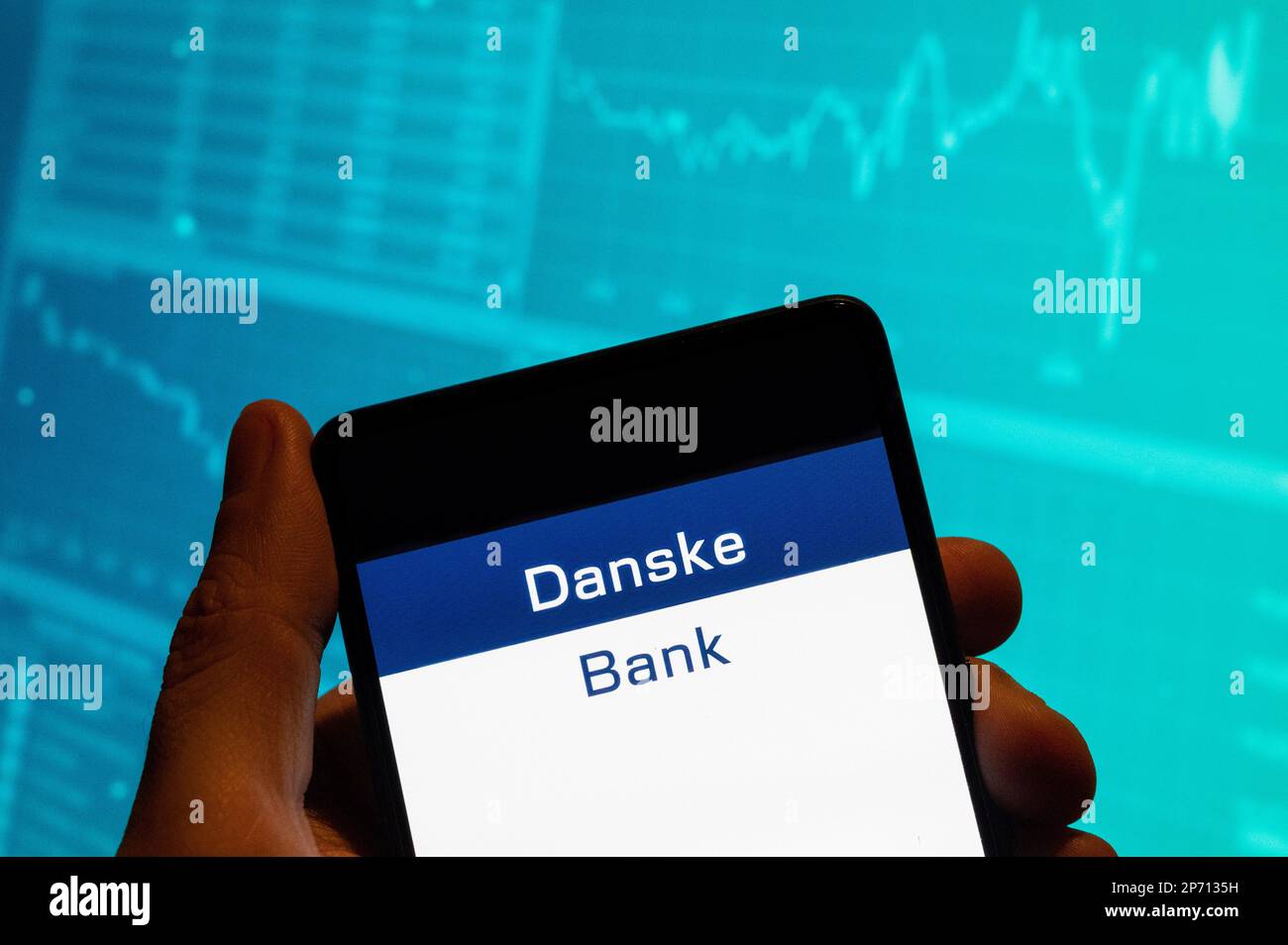 China. 15th Feb, 2023. In this photo illustration, the Danish Danske ...