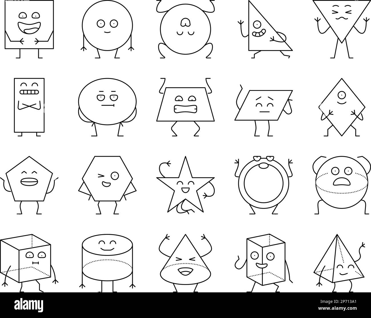 geometric shape character icons set vector Stock Vector Image & Art - Alamy