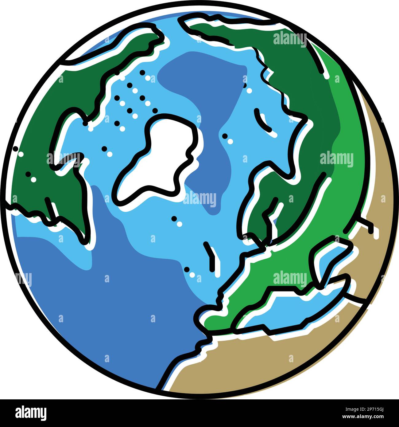 arctic ocean map color icon vector illustration Stock Vector Image ...