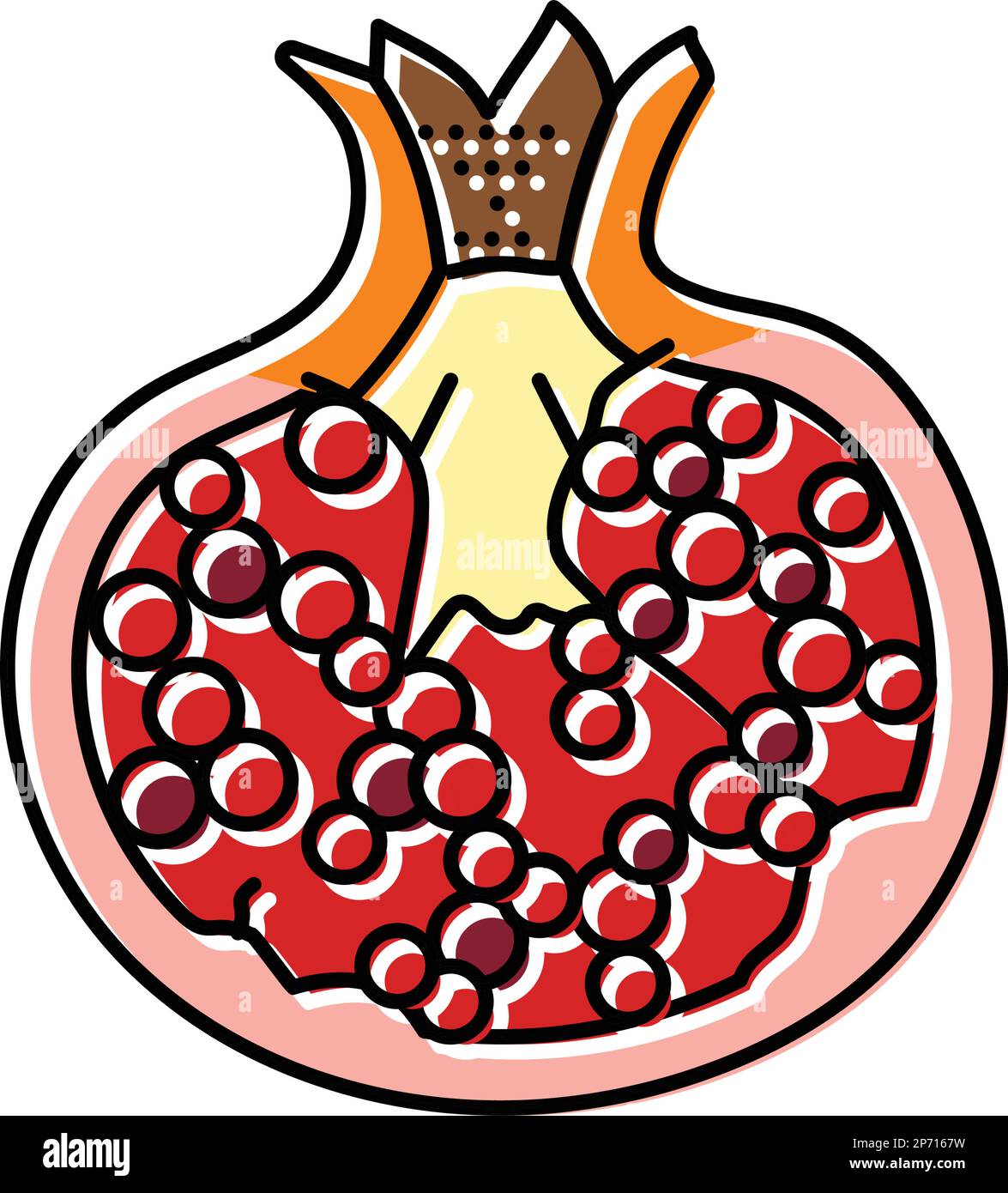 cut pomegranate color icon vector illustration Stock Vector Image & Art ...