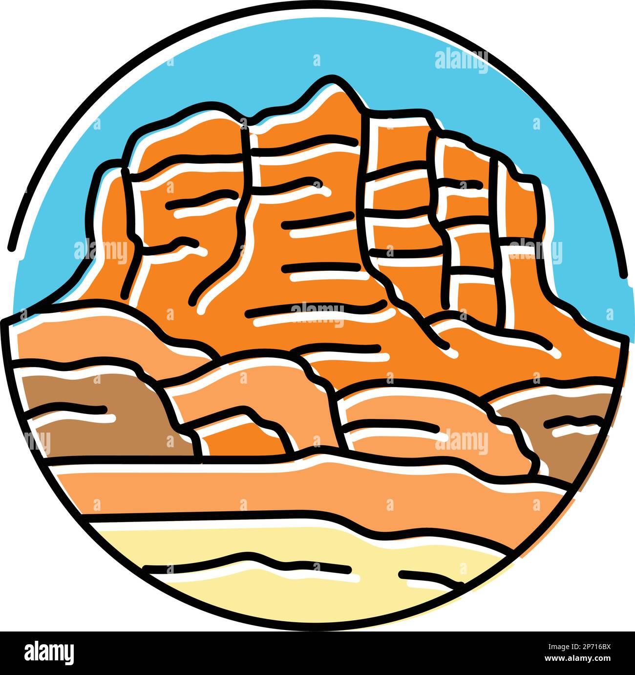 landscape mountain color icon vector illustration Stock Vector Image ...