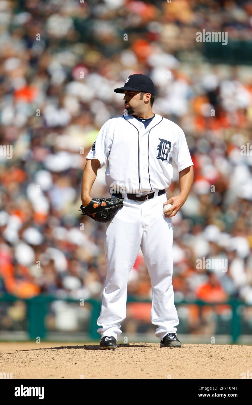 Detroit Tigers Daniel Schlereth in a game against the Cleveland Indians ...
