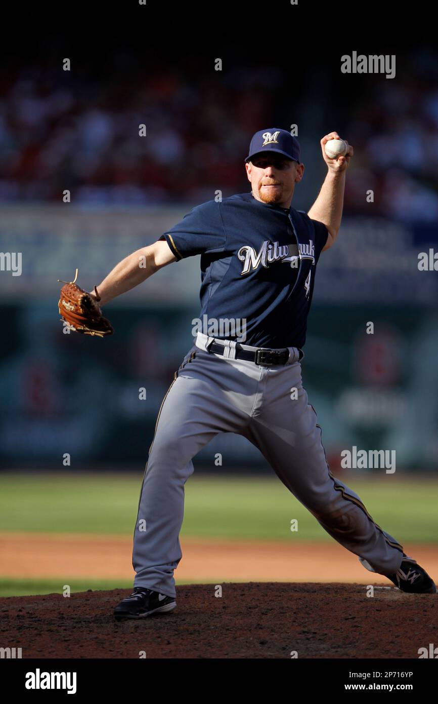 Milwaukee Brewers Randy Wolf plays in a game against the St Louis ...