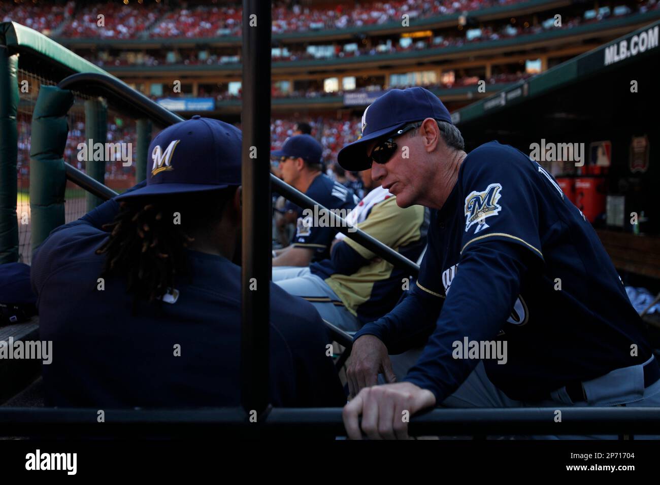 Milwaukee Brewers Ron Roenicke plays in a game against the St Louis ...