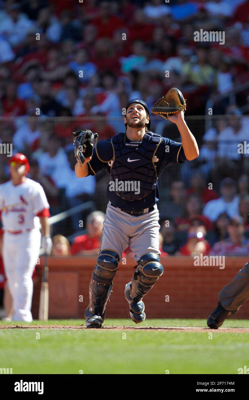 Milwaukee Brewers George Kottaras plays in a game against the St Louis ...