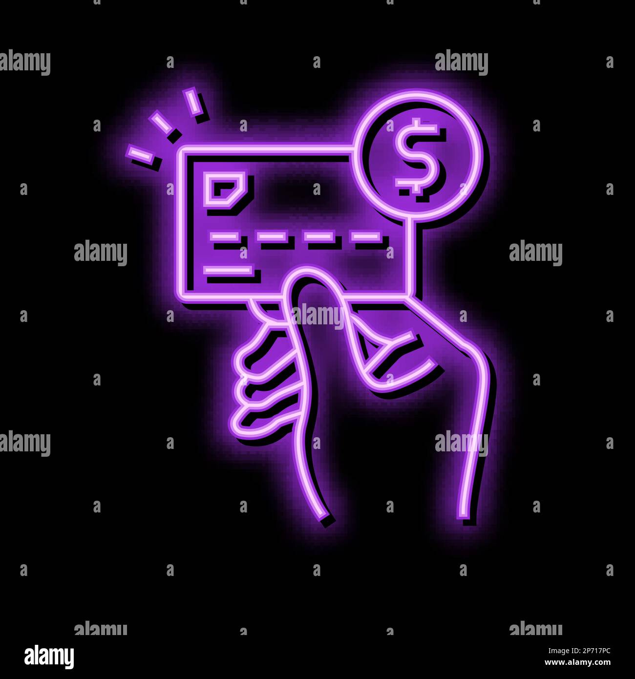 debit card payment neon glow icon illustration Stock Vector Image & Art ...