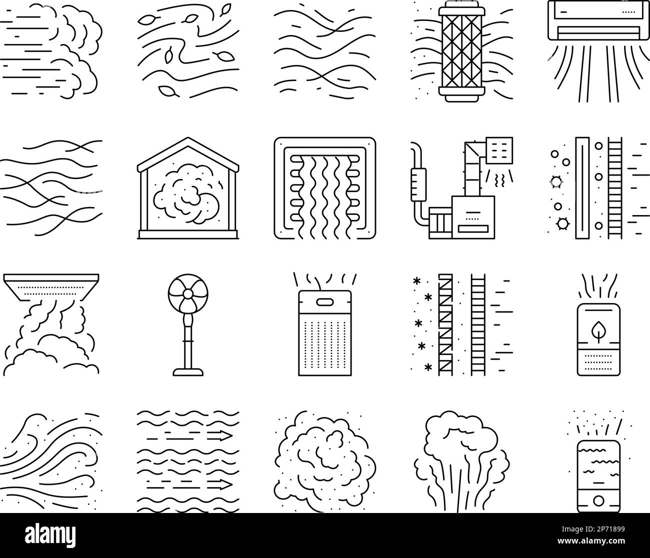 air clean fresh wind flow filter icons set vector Stock Vector Image ...