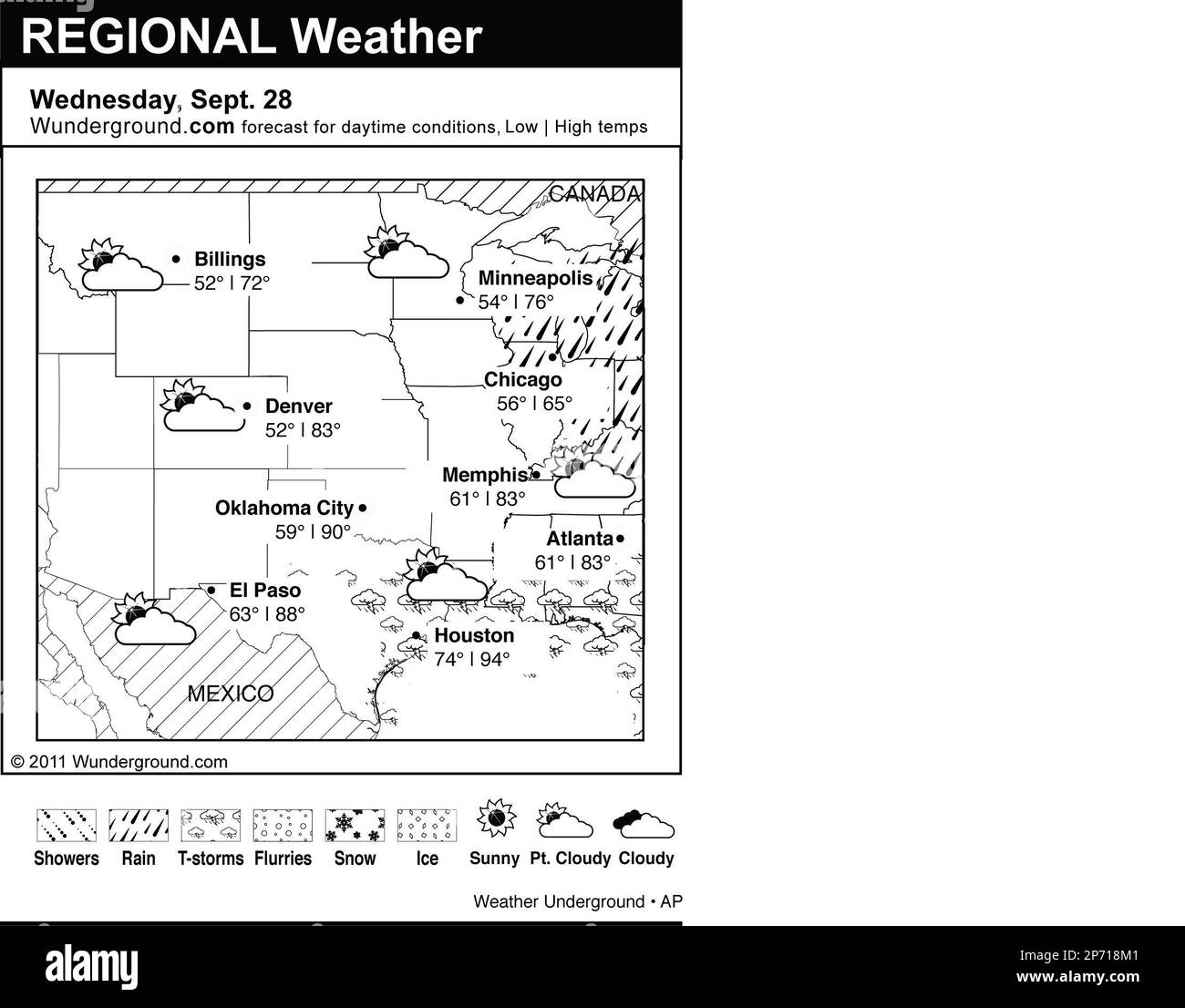 This is the Weather Underground forecast for Wednesday, Sept. 28, 2011 ...