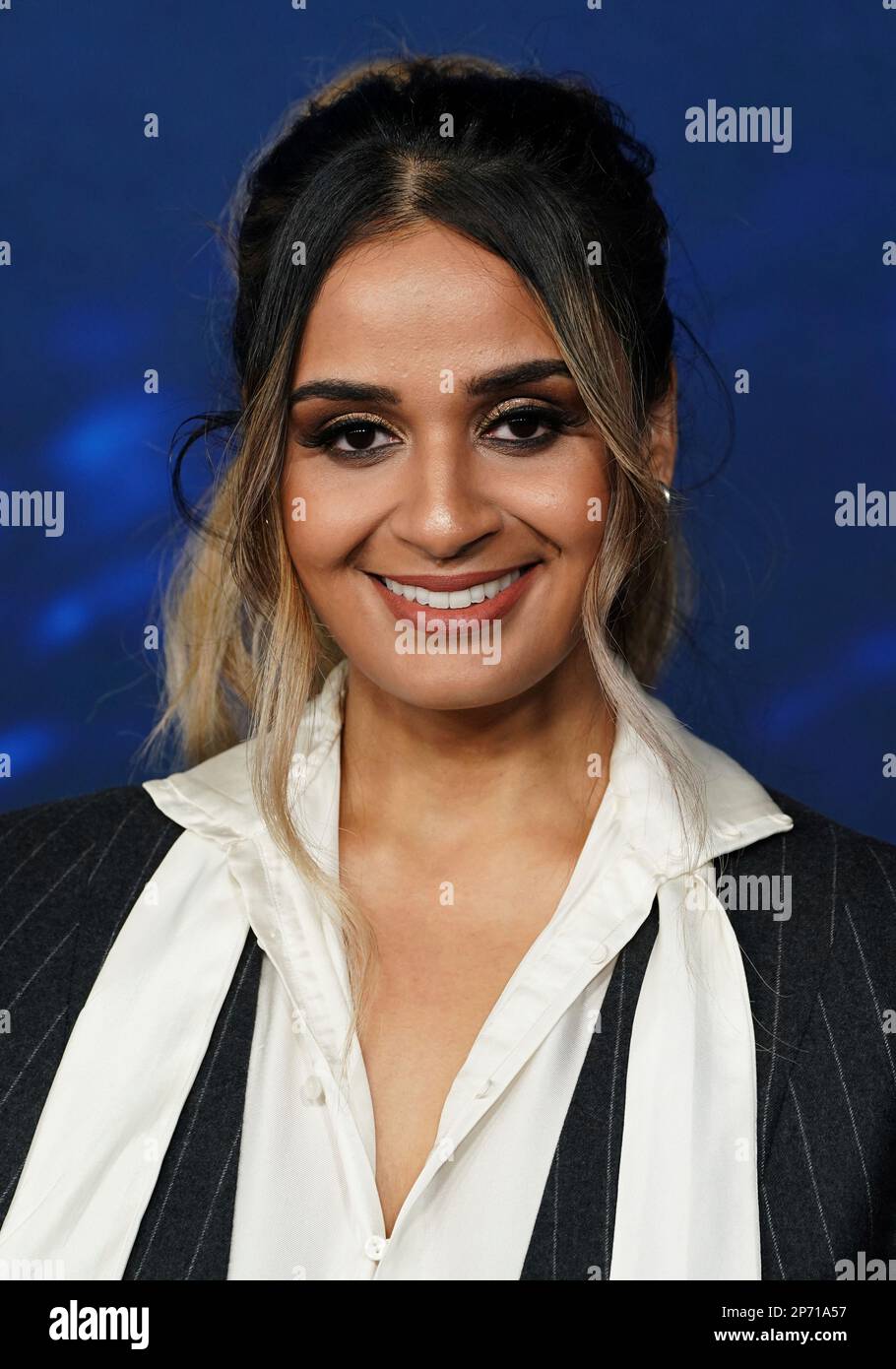 Ambreen Razia arrives at the season three premiere of "Ted Lasso" on ...