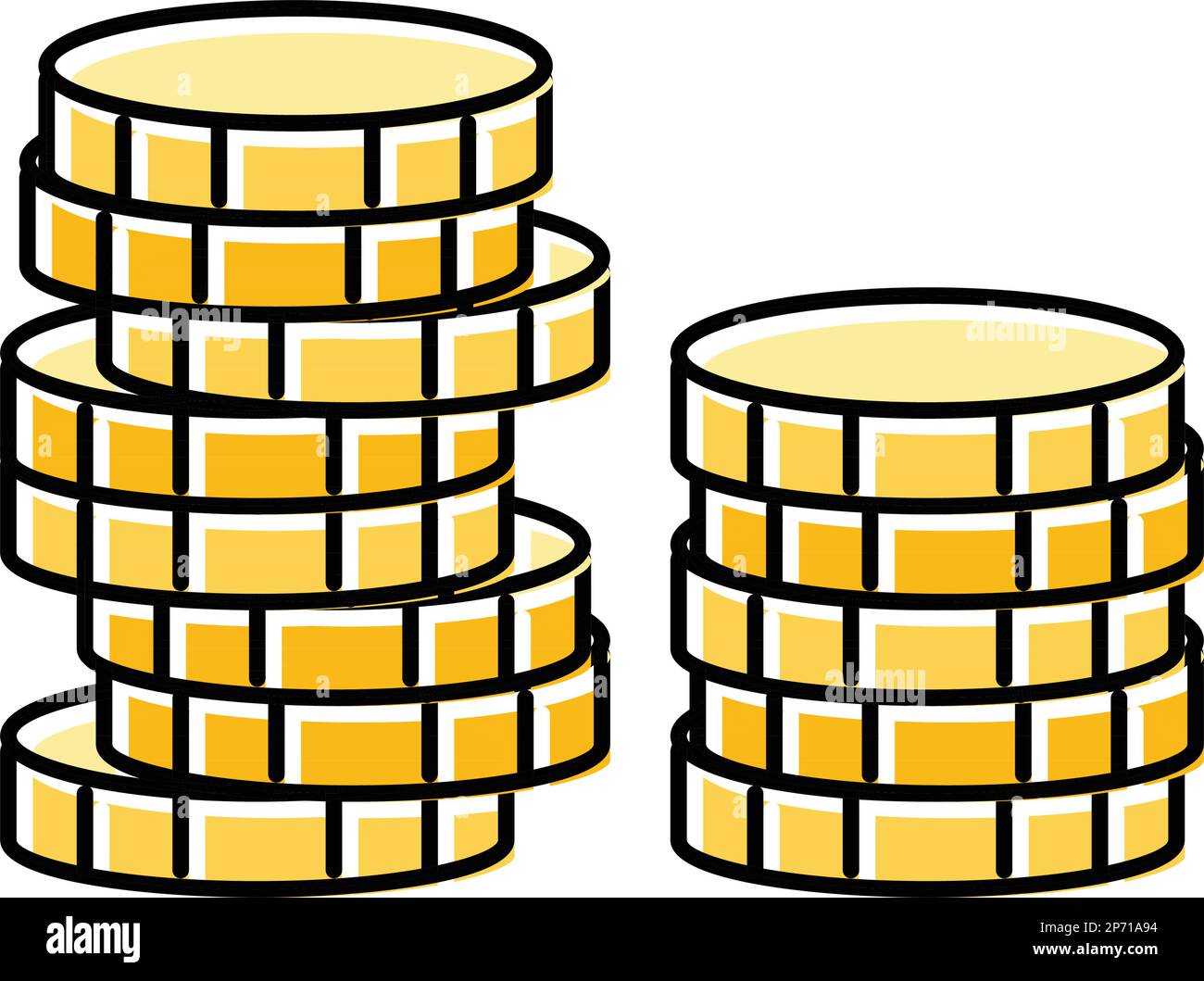 stack gold coin color icon vector illustration Stock Vector Image & Art ...
