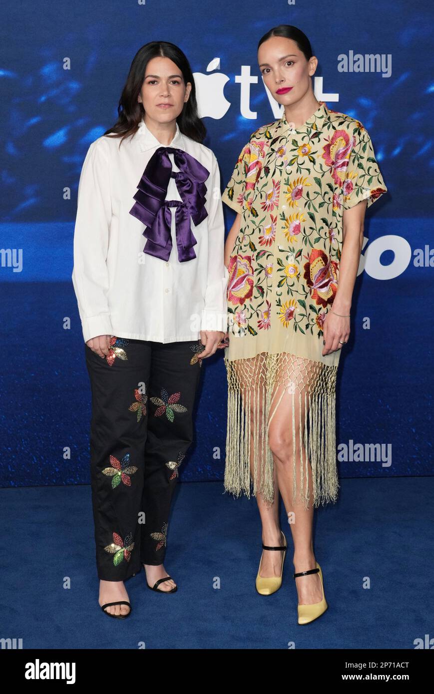 Abbi Jacobson, left, and Jodi Balfour arrive at the season three ...