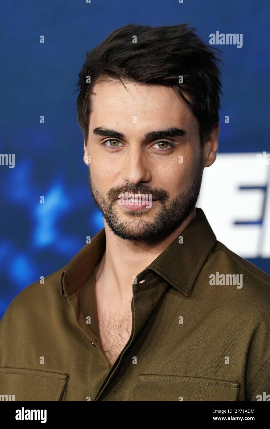 Stephen Manas arrives at the season three premiere of "Ted Lasso" on Tuesday, March 7, 2023, at ...