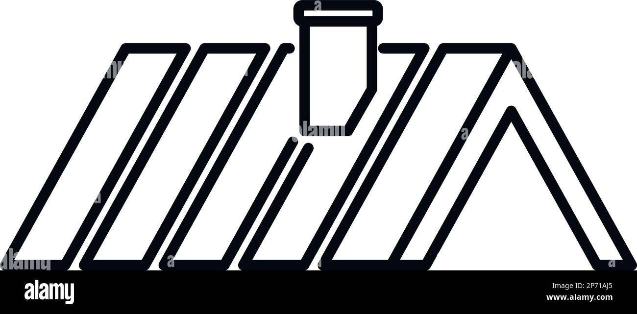 Roof shape icon outline vector. House construction. Cover tile Stock ...