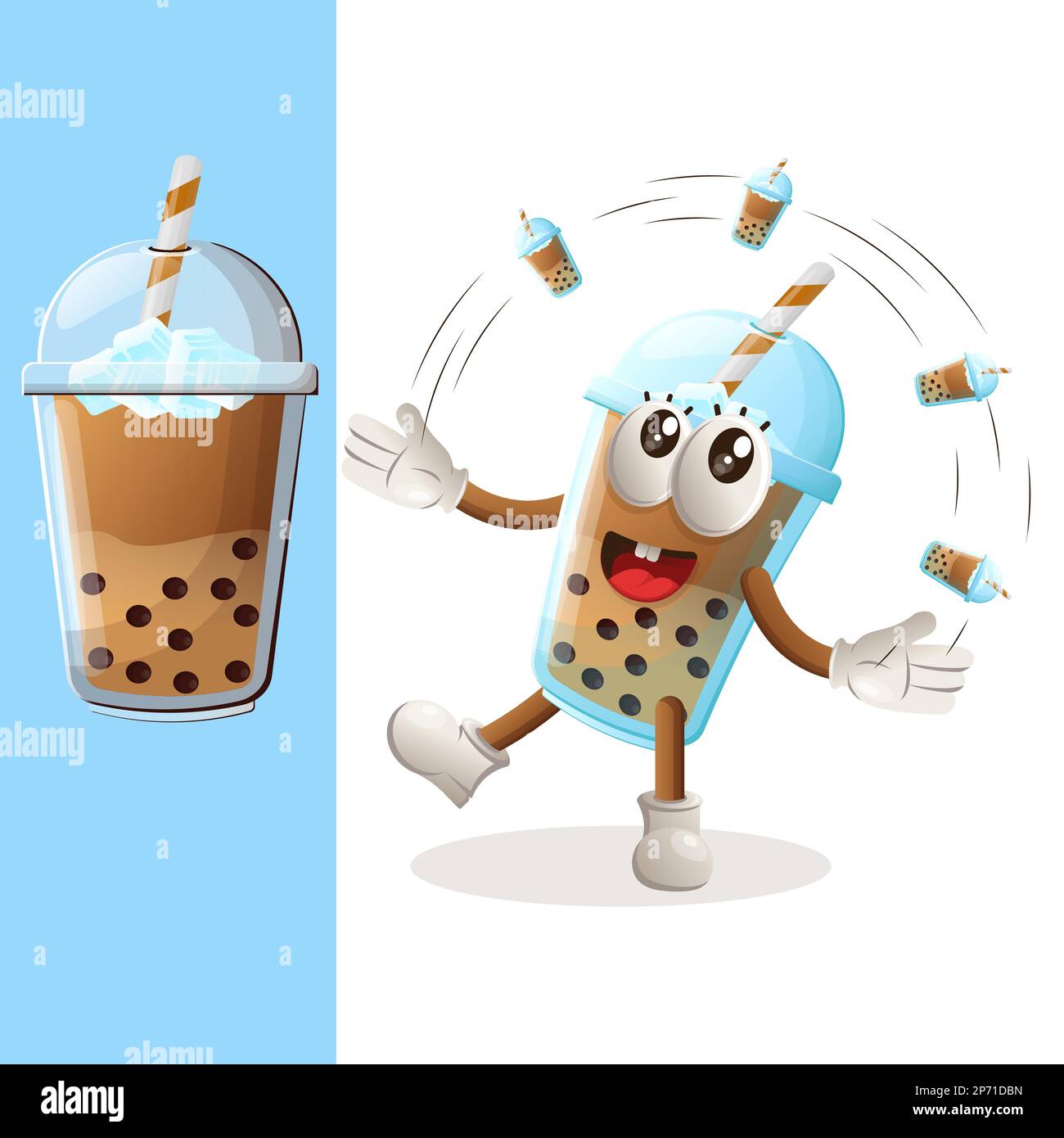 Cute Bubble Tea mascot freestyle with Bubble Tea. Perfect for food ...