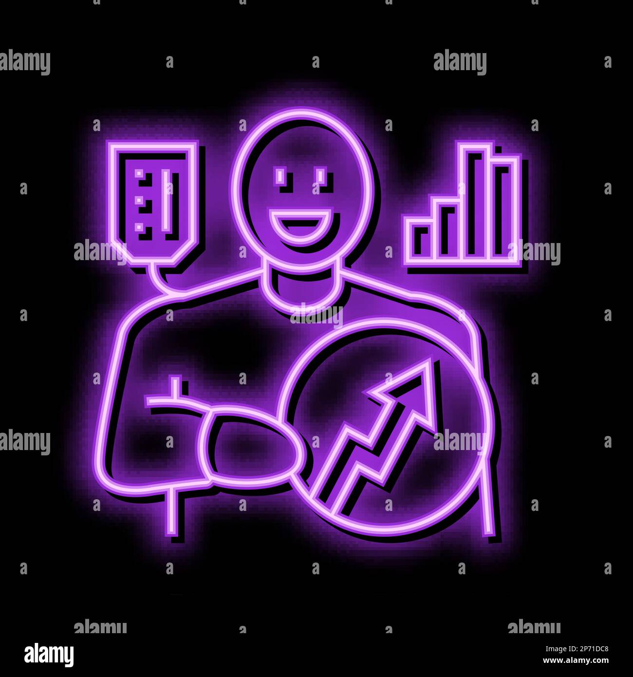 forward qualified lead neon glow icon illustration Stock Vector Image ...