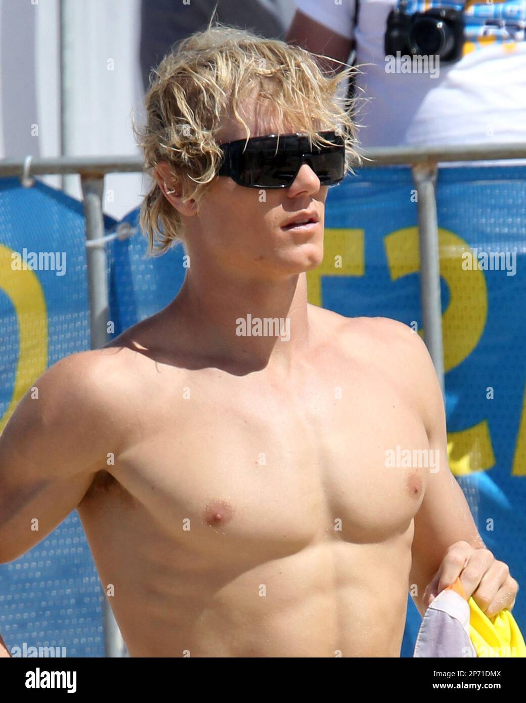 Hayden White, of Australia, prepares to race at the DHL 2011 Australian ...