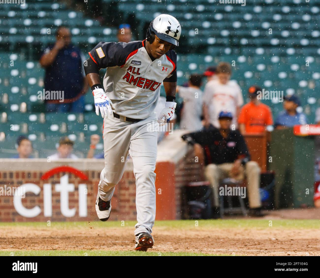 August 13 2011: Prep star baseball player Christian Dicks takes a base ...