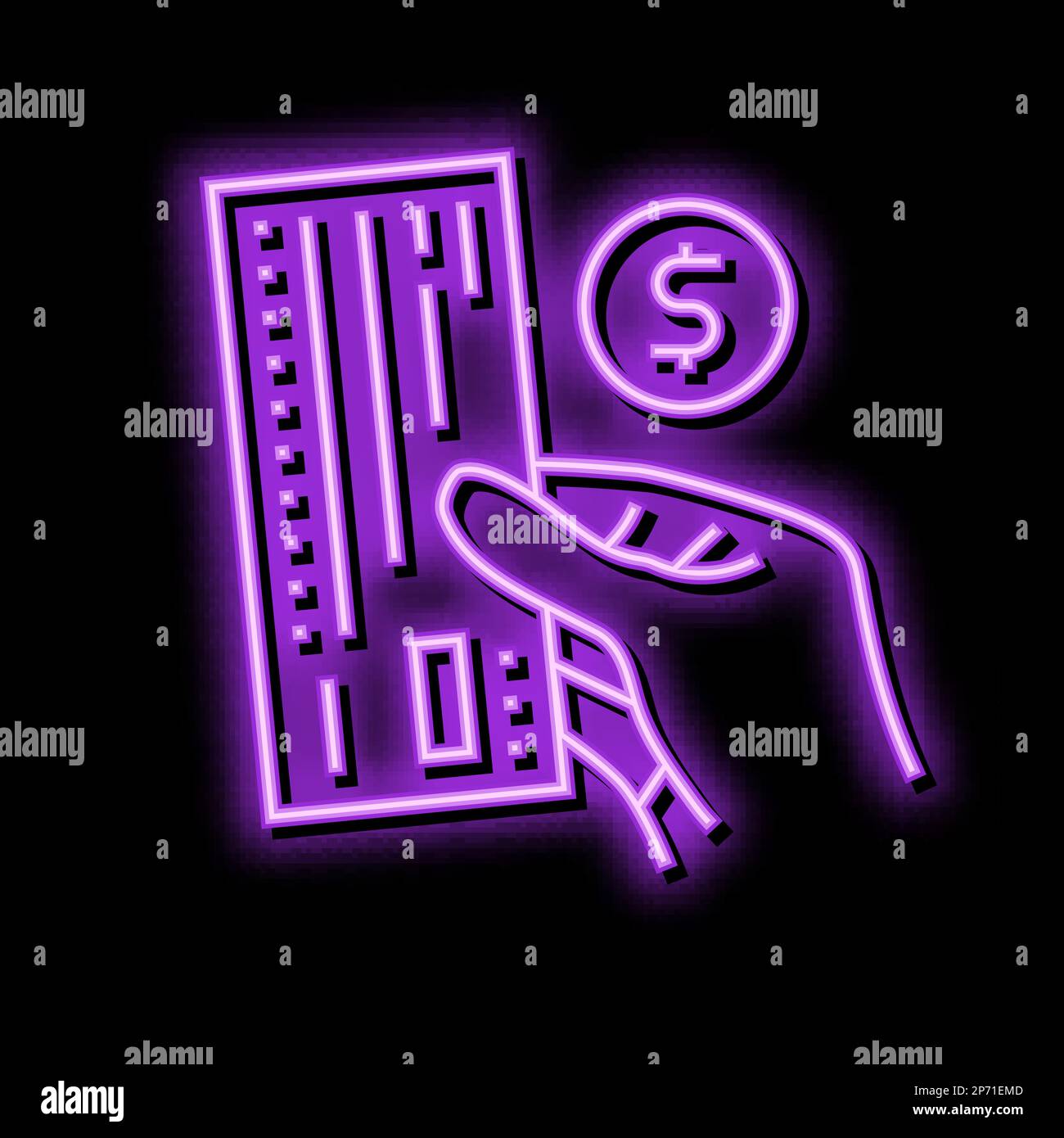 check payment neon glow icon illustration Stock Vector Image & Art - Alamy