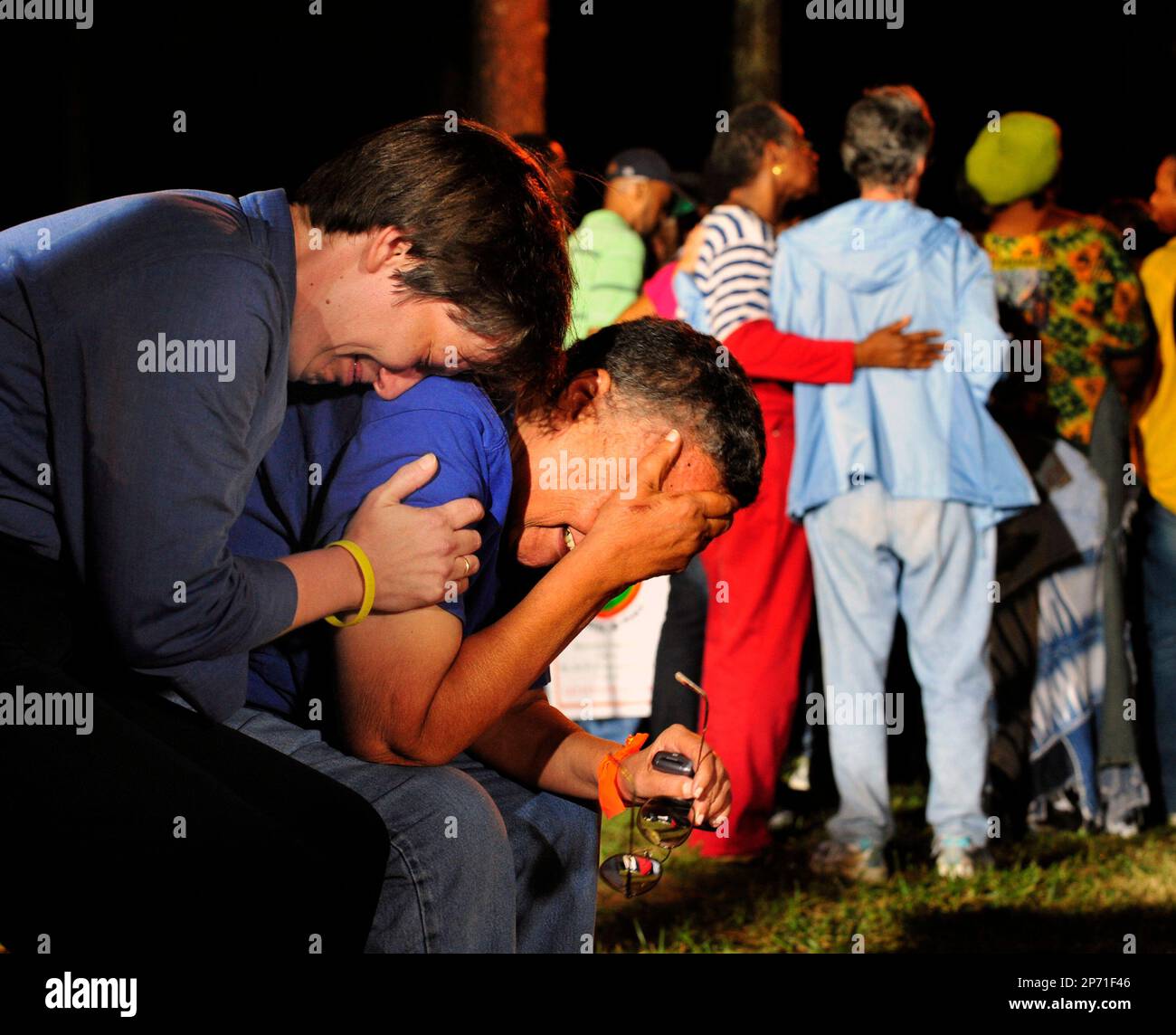 Minister Lynn Hopkins Left Comforts Her Partner Carolyn Bond After
