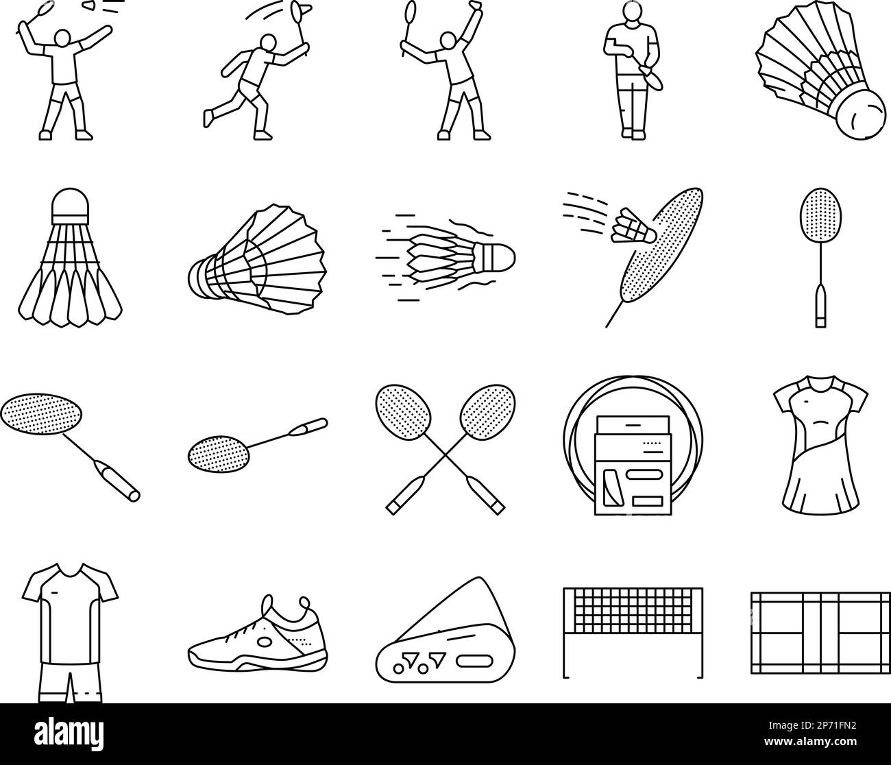 badminton shuttlecock sport icons set vector Stock Vector Image & Art ...