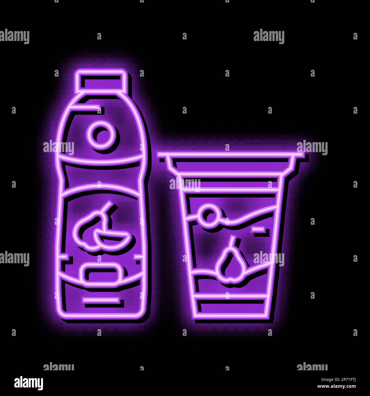 ayran milk product dairy neon glow icon illustration Stock Vector Image ...