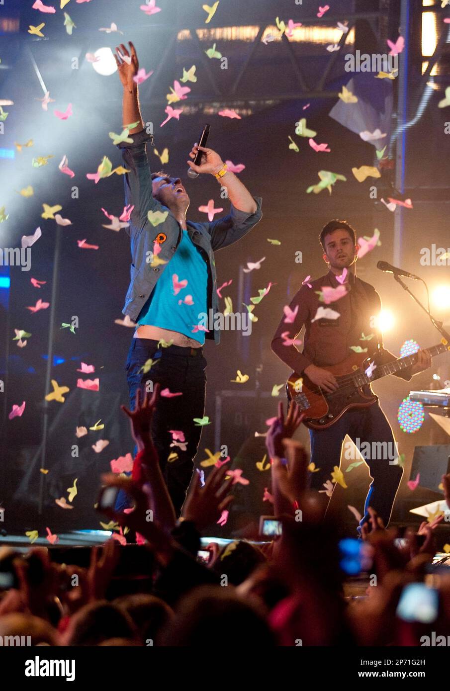Coldplay performs a free open air concert in downtown Toronto hosted by ...