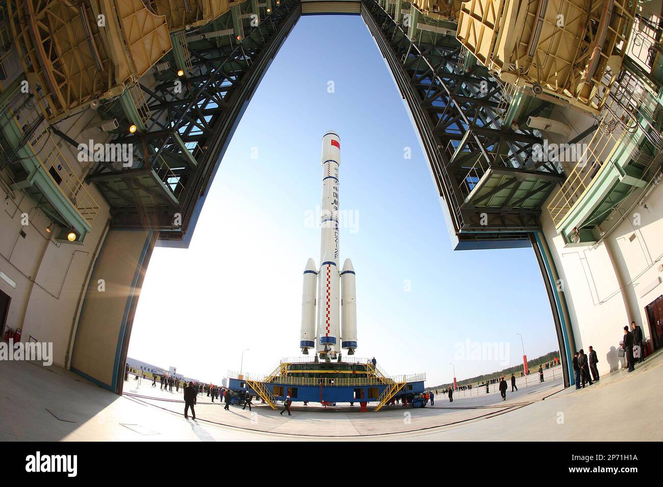 The Long March II-F rocket which will send China's first space station ...