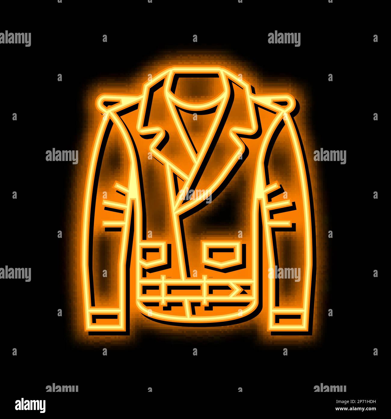 leather jacket clothes neon glow icon illustration Stock Vector Image ...