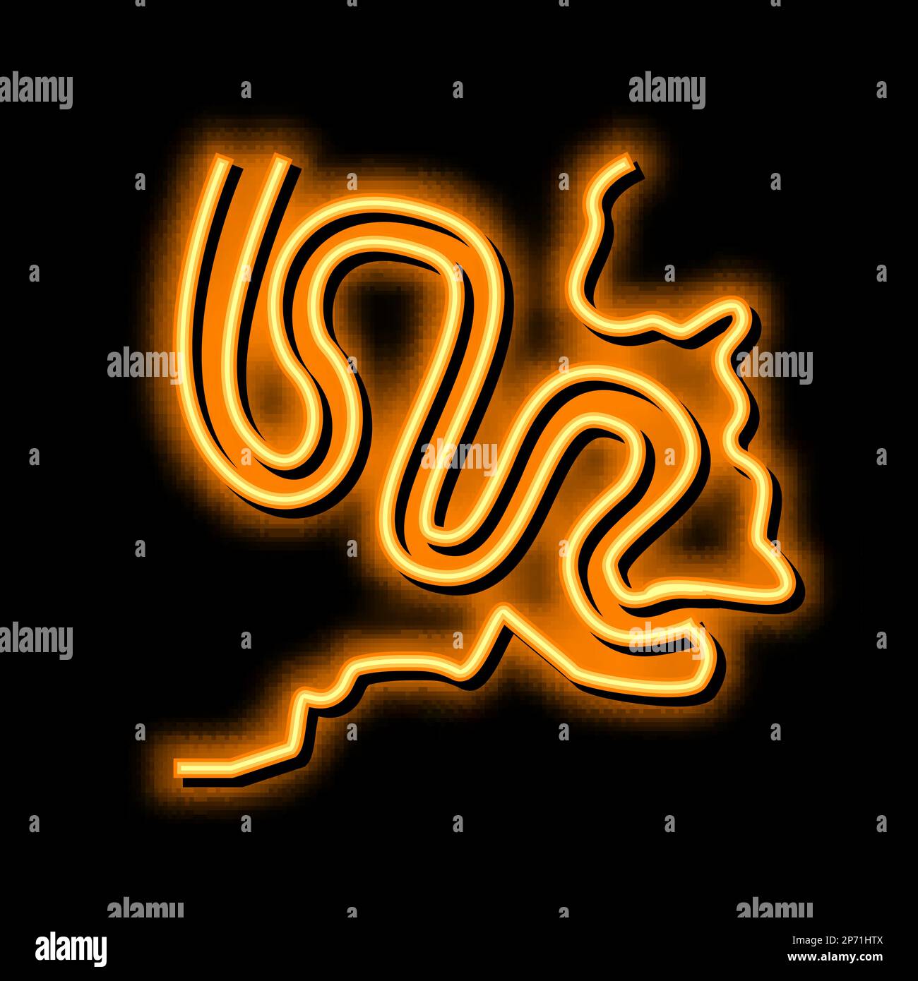 meandering river neon glow icon illustration Stock Vector Image & Art ...