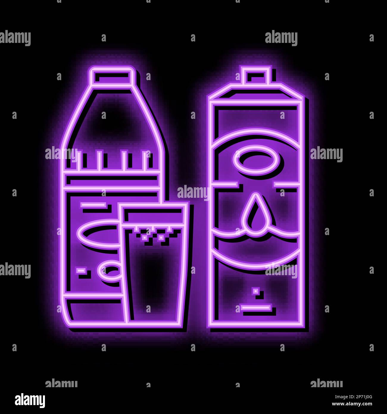 kefir milk product dairy neon glow icon illustration Stock Vector Image ...