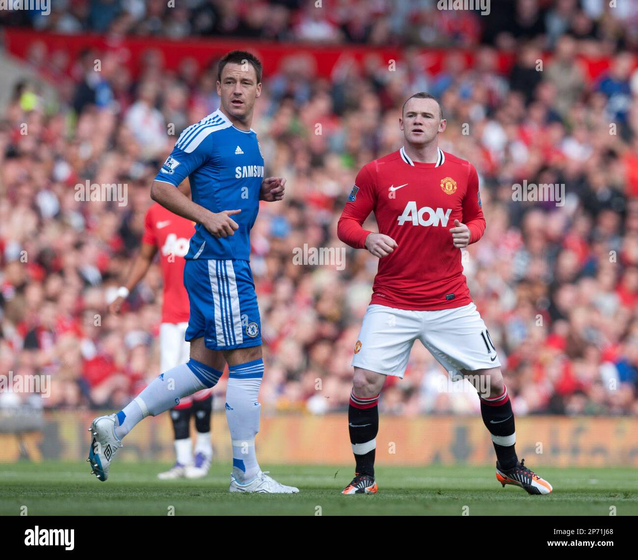 John Terry of Chelsea with Wayne Rooney of Manchester United..Barclays ...