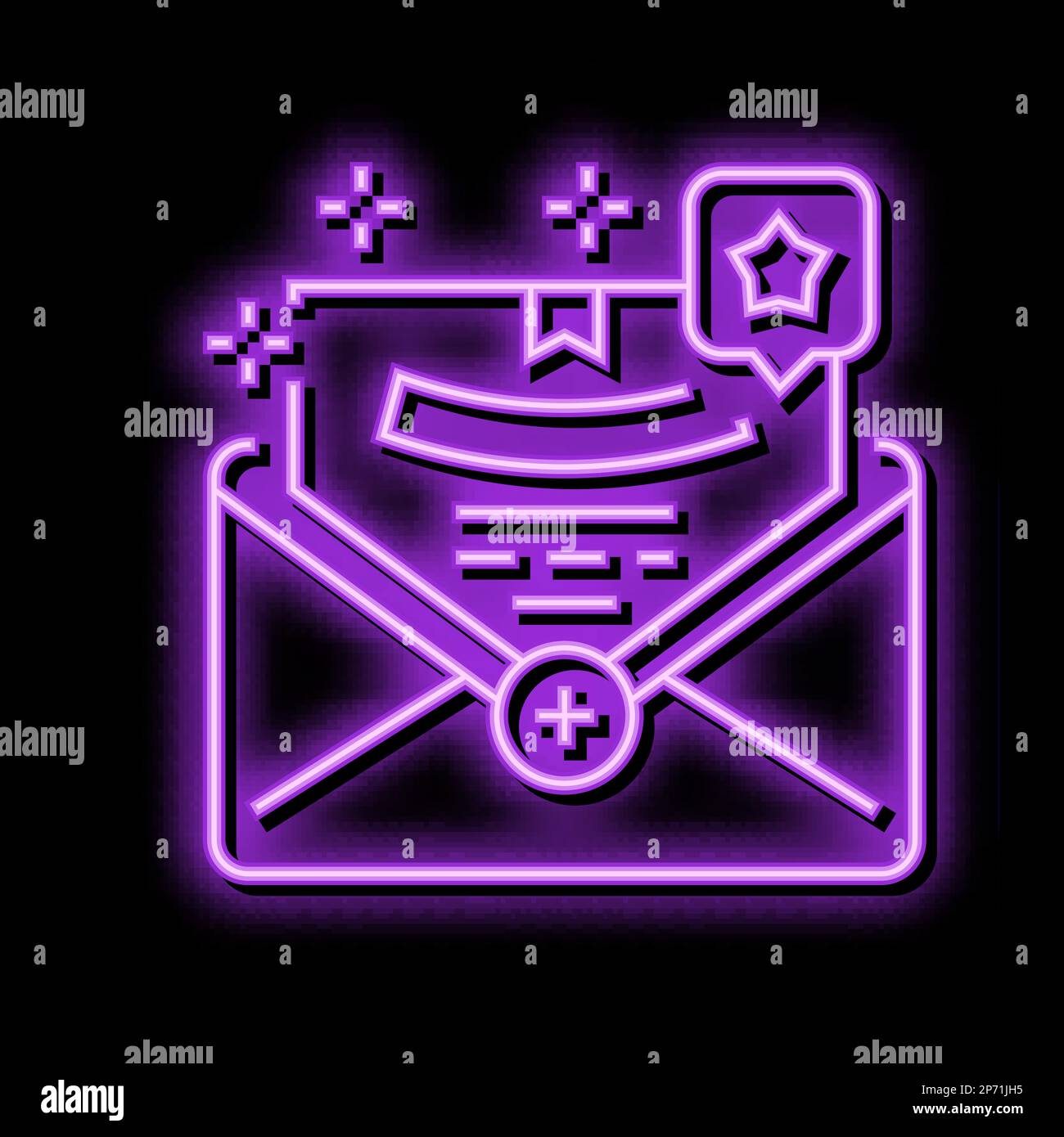 event triggered email neon glow icon illustration Stock Vector Image ...