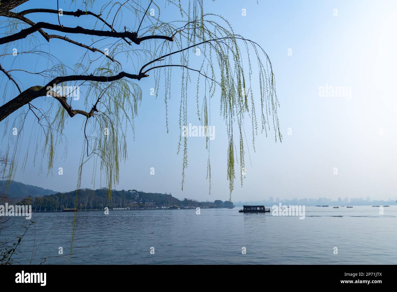 Beautiful spring scenery of the West Lake scenic area attract many ...