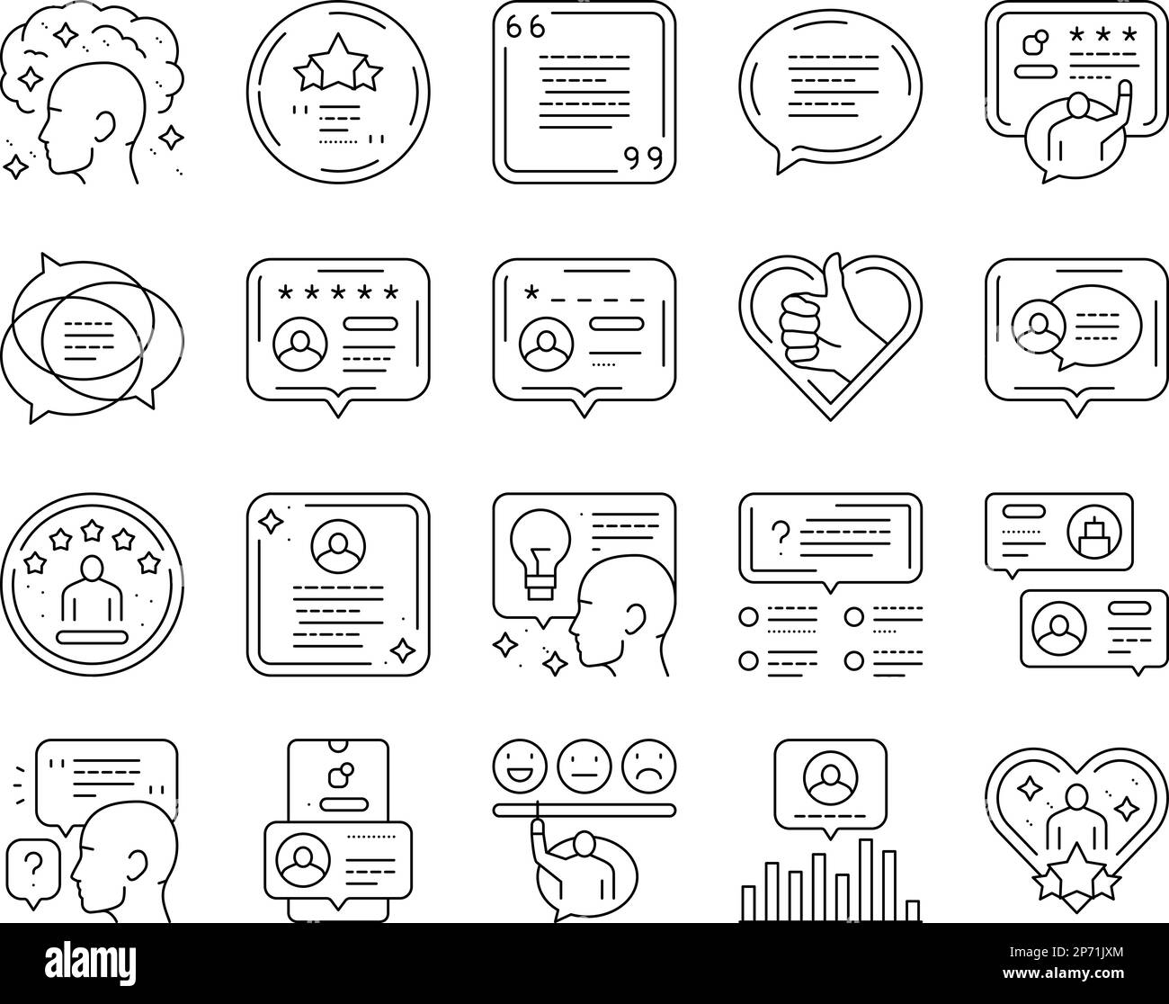 testimonial customer review icons set vector Stock Vector Image & Art ...