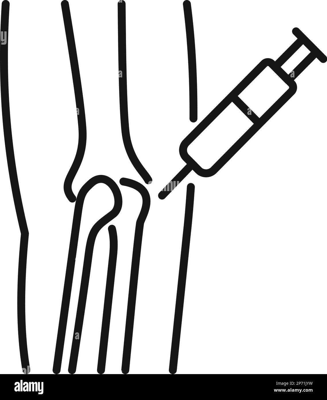 Knee injection icon outline vector. Medical disease. Health hospital ...