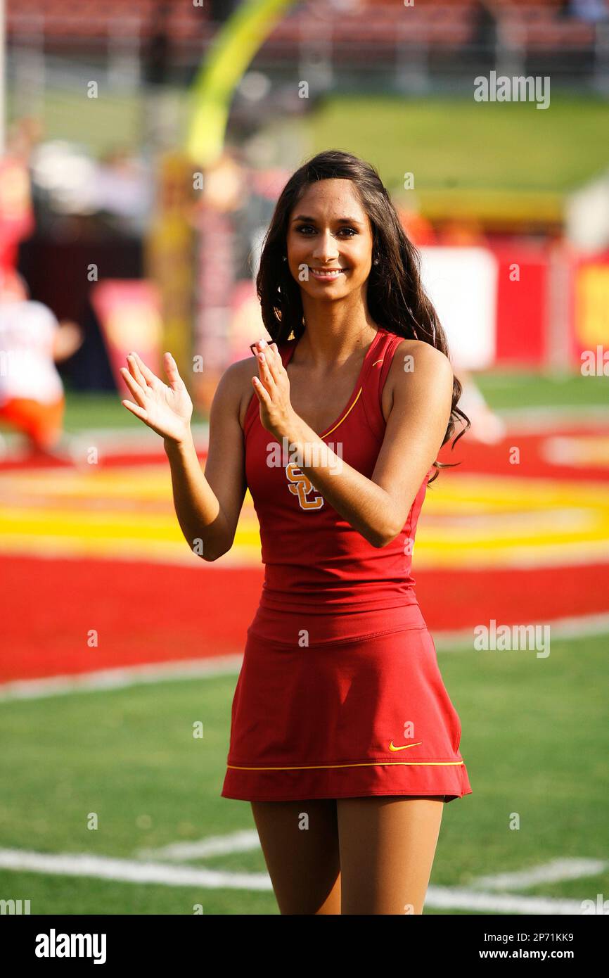 September 17, 2011: USC Trojans cheerleader in action against the ...