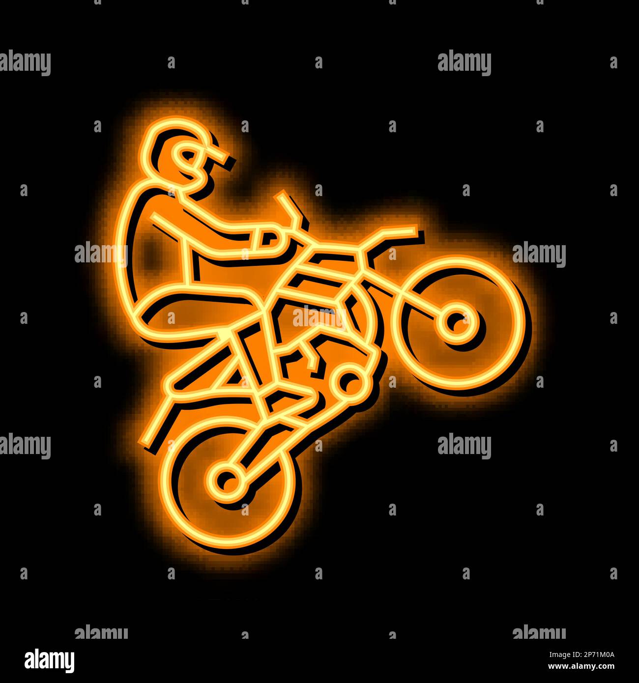 motocross extreme sport neon glow icon illustration Stock Vector Image ...